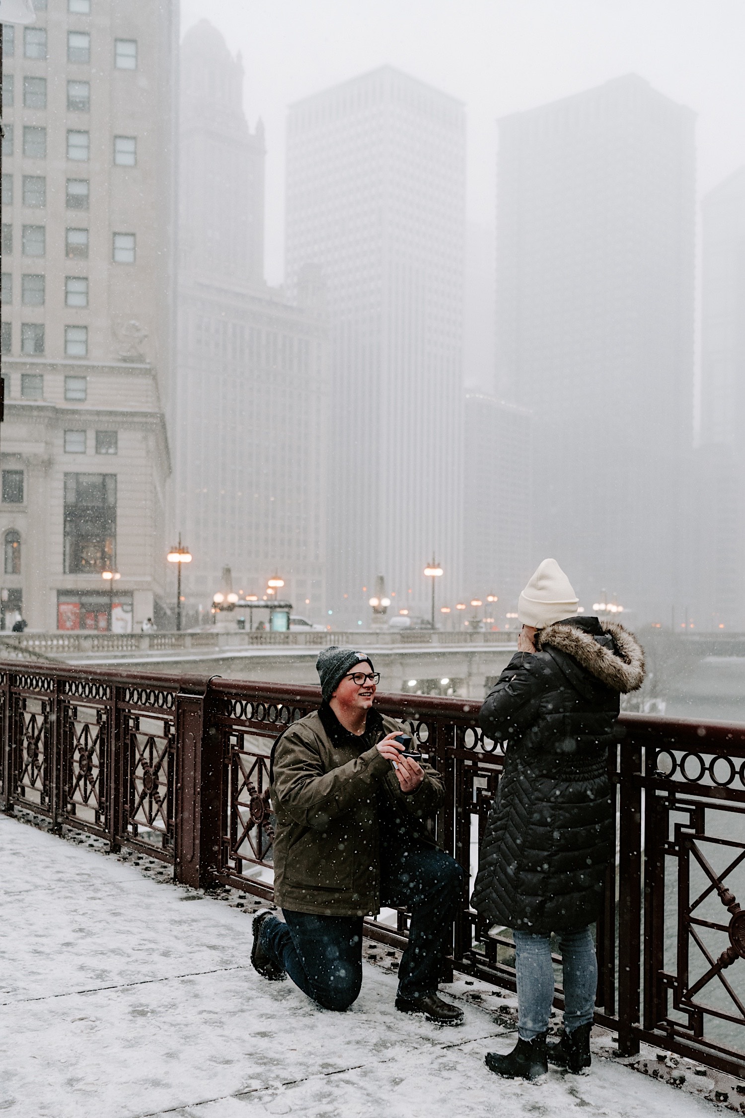 Surprise Proposal on Michigan Avenue Bridge | Sam + Tucker - jnavisuals.com